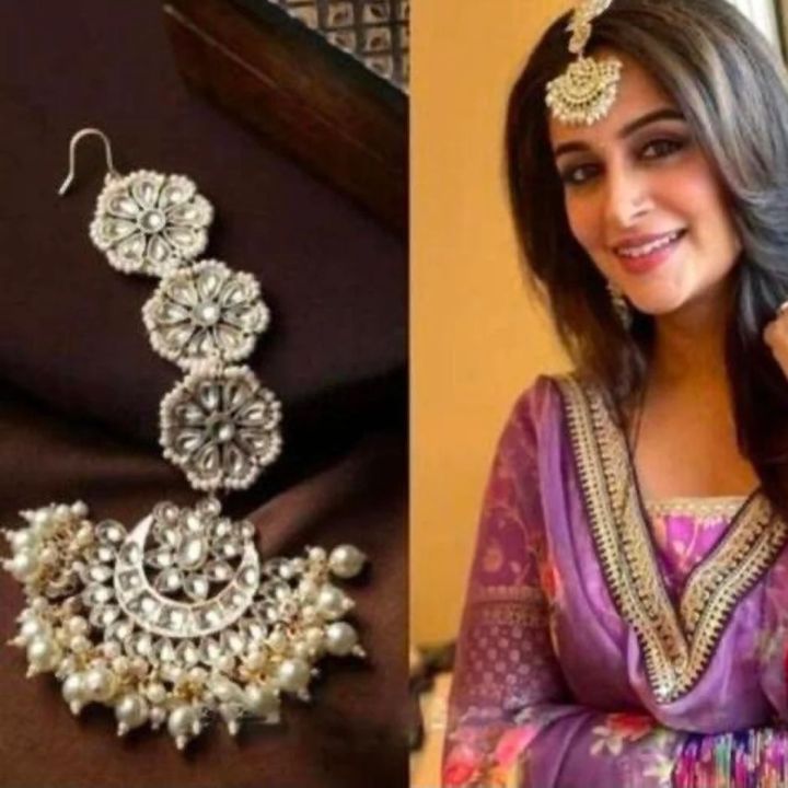 Indian white Kundon long tikli/japta for women - Kurti | Daraz.com.bd