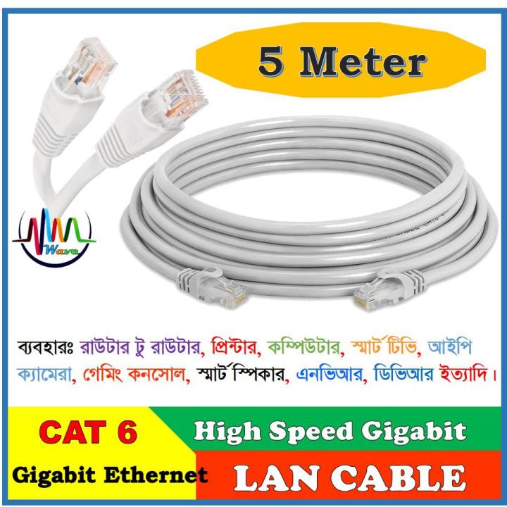 5 meter Cat6 RJ45 Ethernet Network Cable LAN Internet Patch Cord ...