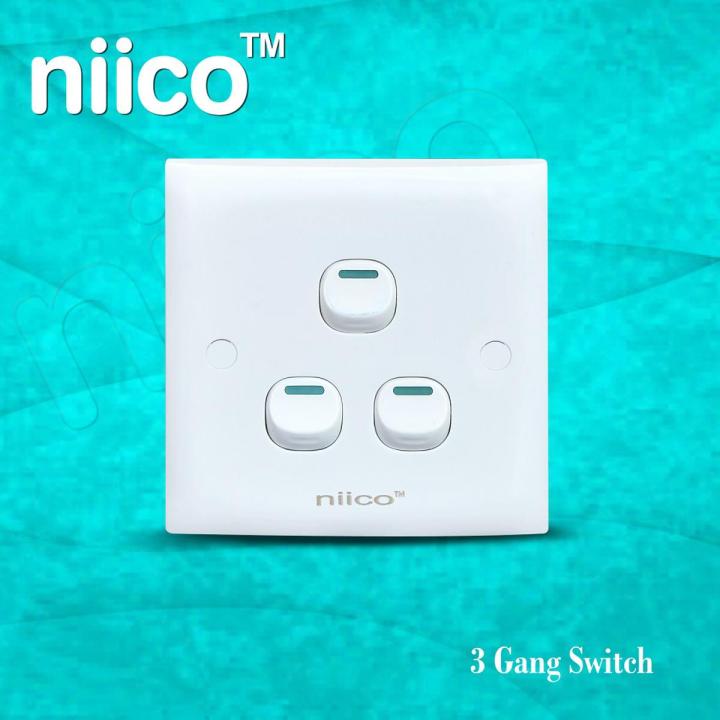 NIICO Classic 3 Gang 1 Way Wall Switch ( 5 Year Warranty) | Daraz.com.bd