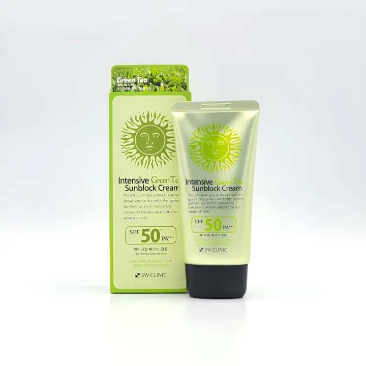 3W Clinic Intensive Green Tea Sunblock Cream SPF 50+PA+++ 70.0 ml ...