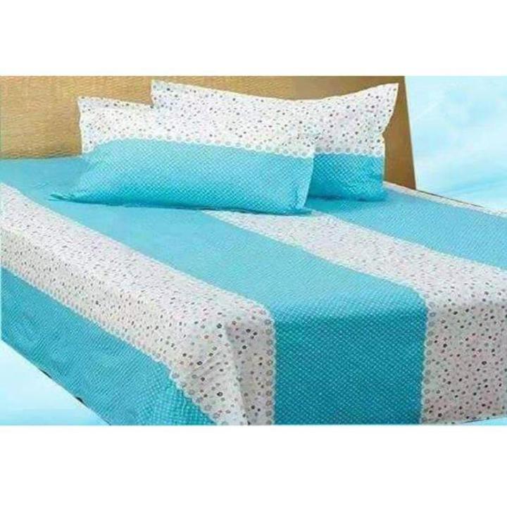 Double Size Cottont Bed Sheewith Matching 2 Pillow Covers - Multicolor ...