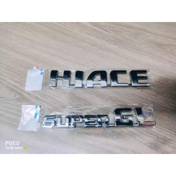 Car Monogram Logo HIACE & SuperGL Silver Color | Daraz.com.bd