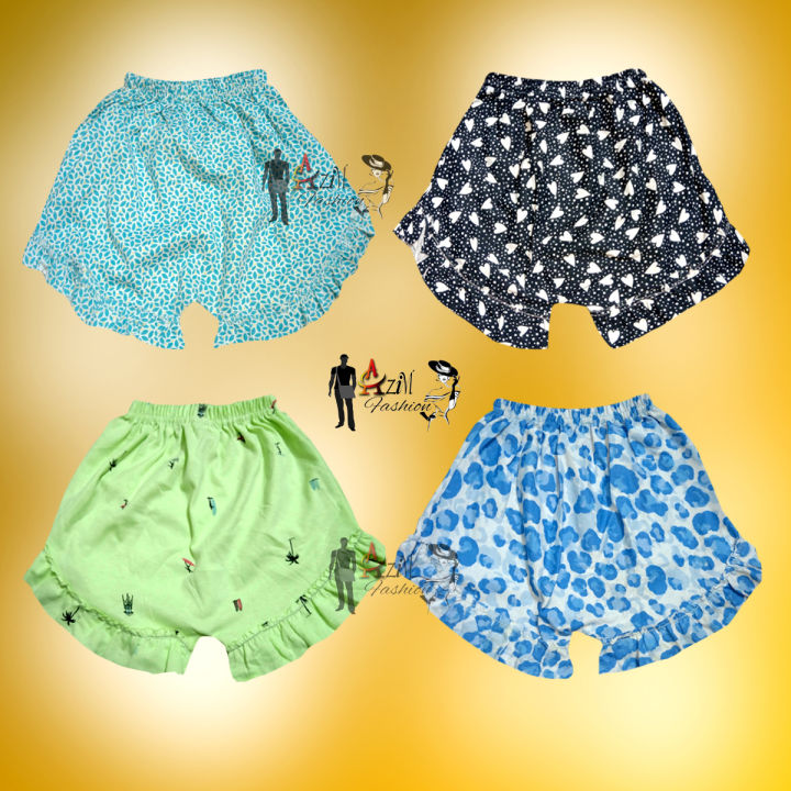 4 Pieces Printed Half Pant for girls by any color | Daraz.com.bd