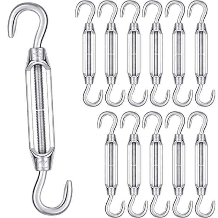 12 Pack M4 Hook and Hook Turnbuckle for Stainless Steel Wire Rope ...