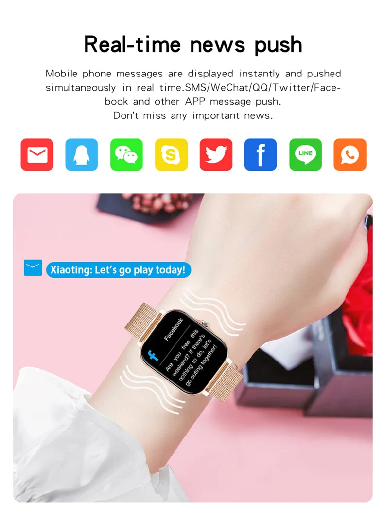 GT20 UNISEX Full Touch Sport Smart Watch Heart Rate Fitness Tracker ...