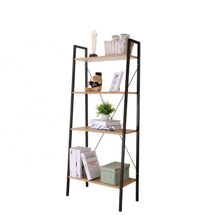 Ladder Shape Shelf 4 Tier Leaning Industrial Bookshelf | Daraz.com.bd