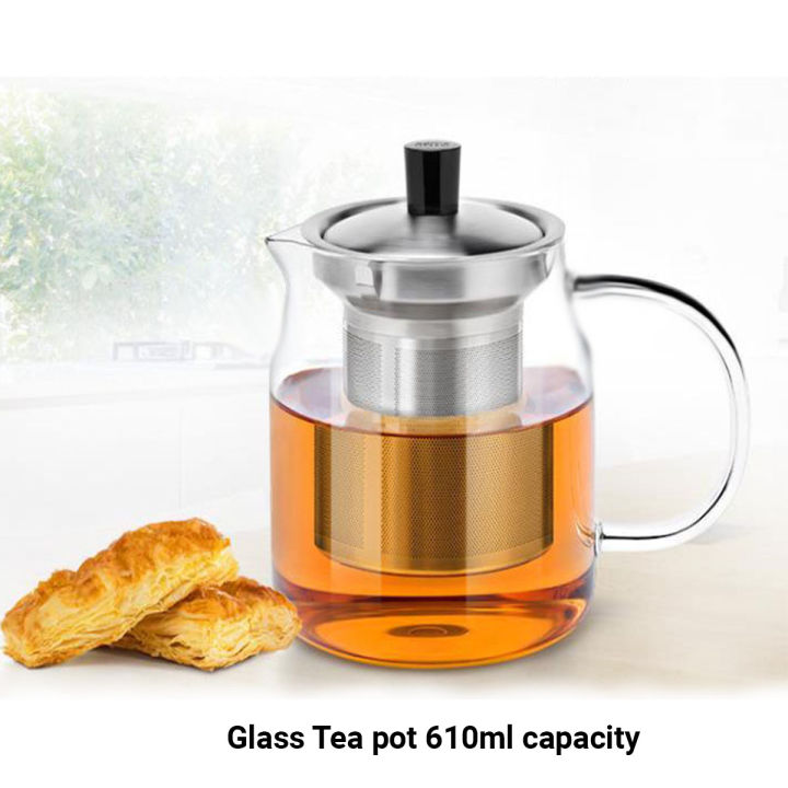 Glass Teapot With Stainless Steel Lid And Tea Strainer High Quality ...