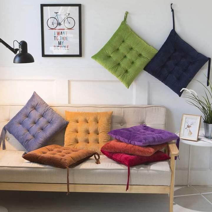 Elegant Solid Color Chair Cushions with Square Shape for Living Room ...