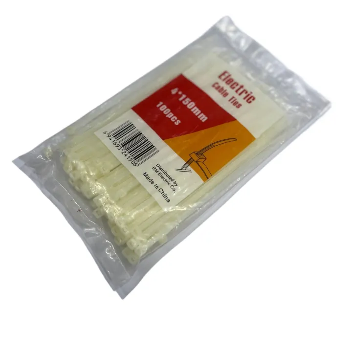 Cable Ties 4 Inch 100mm White 100 Pcs Pack Heavy Duty Nylon Self ...