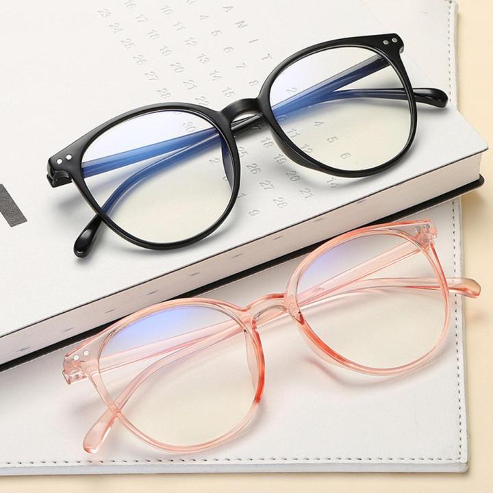 Transparent Frame Computer Glasses Women Men Anti Blue Light Round ...