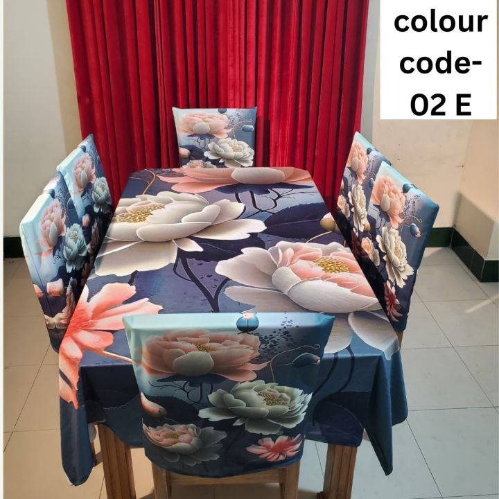 Digital 3D Print 6 seated Dining Table Cloth Set | Daraz.com.bd
