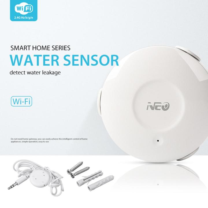 【LimitedOffer】NEO Smart WiFi Flood Sensor Alarm Water Leakage Wireless Detector APP Control ...
