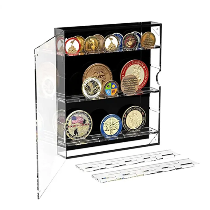 Coin Collection Box 5-Layer Acrylic Challenge for Coins Badges Storage ...