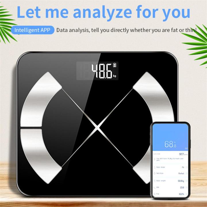 Bluetooth-Scales Intelligent Floor Kitchen Body Fat Scale Smart LED ...