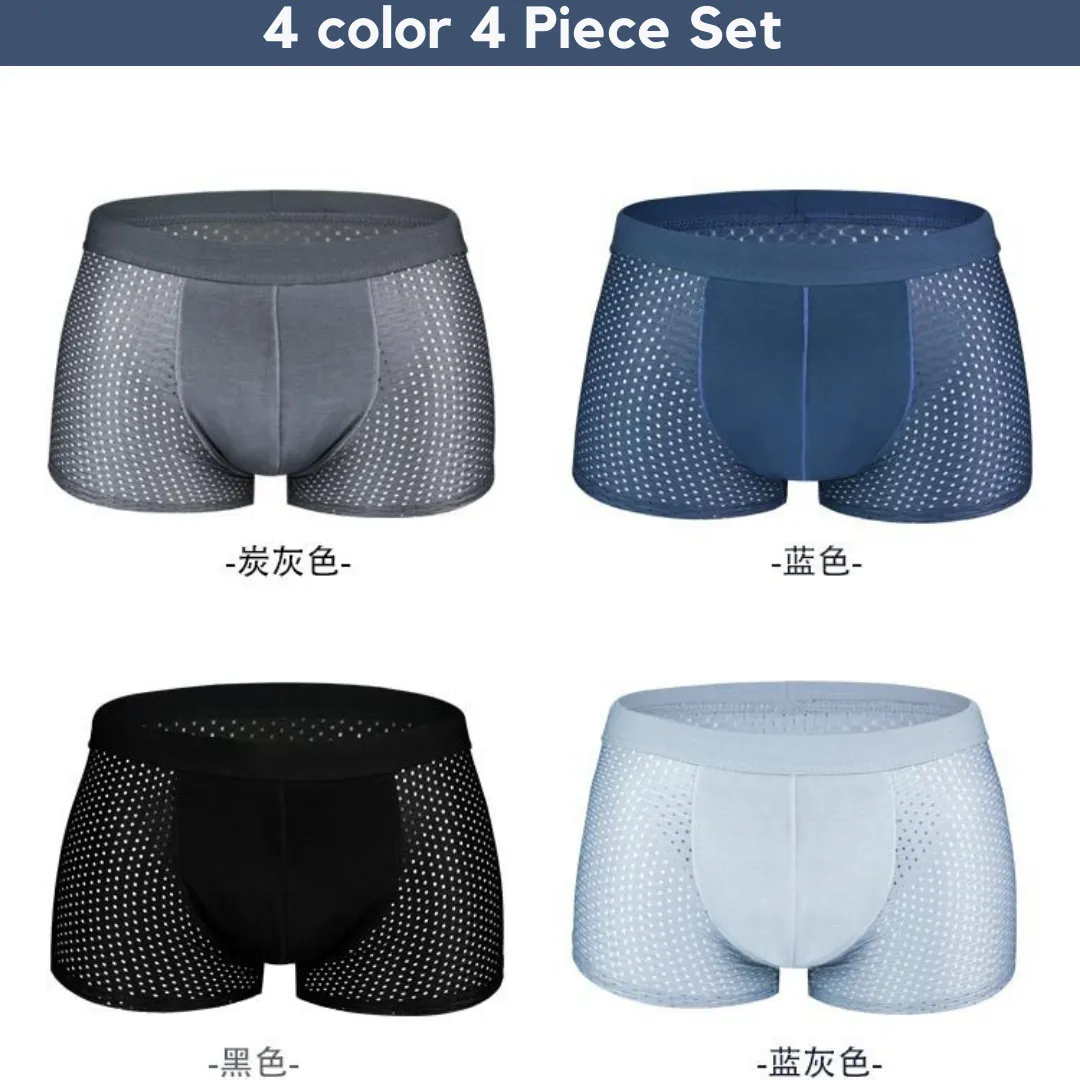 4pcs/Box Both Side Breathable Mesh Fabric Comfortable Boxer Underwear ...