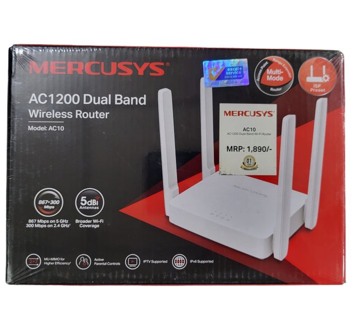 Mercusys AC10 AC1200 1200mbps 4 Antenna Dual Band Wi-Fi Router | Daraz ...