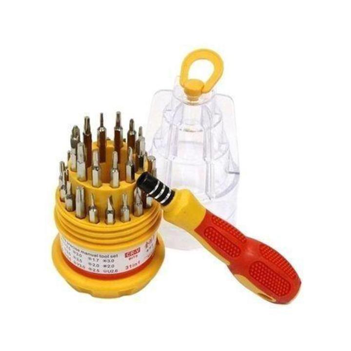 31 In 1 Screw Driver Set - Yellow and Red | Daraz.com.bd