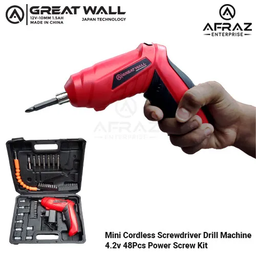 Mini Cordless Screwdriver Drill Machine 4.2v 48Pcs Power Screw Kit Daraz .bd