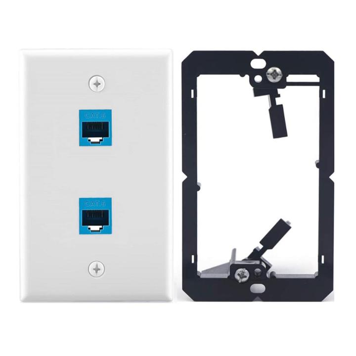 Ethernet Wall Plate with Low Voltage Mounting Bracket,Single Gang 2 ...