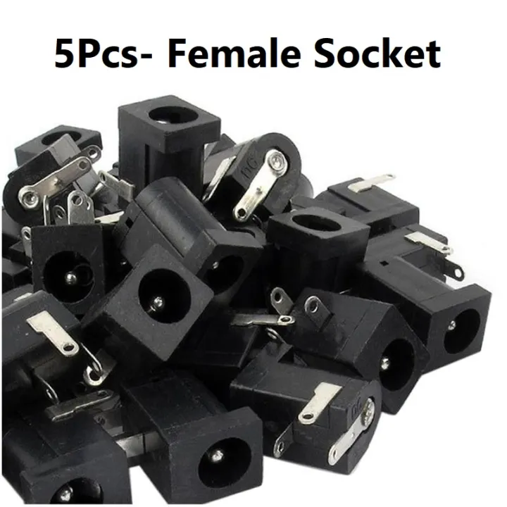 5Pcs- DC005 Female Socket PCB Mount RIGHT Angle Female 2.1mm 3 Pin 90 ...
