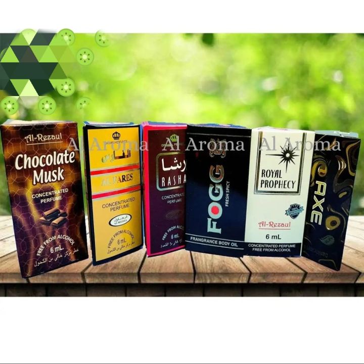 6 pieces halal attar/6 pcs Attar Combo Pack/ 6 different smell flavour ...
