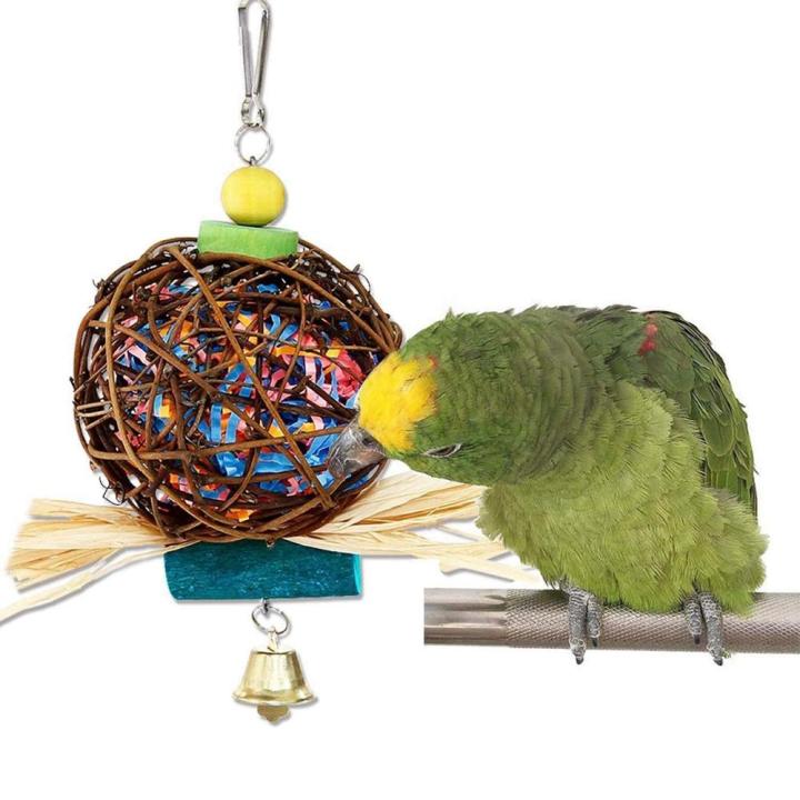 Finches Macaws Cockatiel Hanging Foraging Bird Chewing Toys Parrot Cage ...