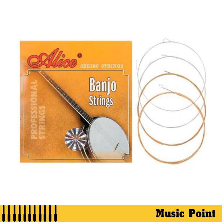 Alice Banjo Strings 4 String Set 009-030 Wound Strings with Silver ...