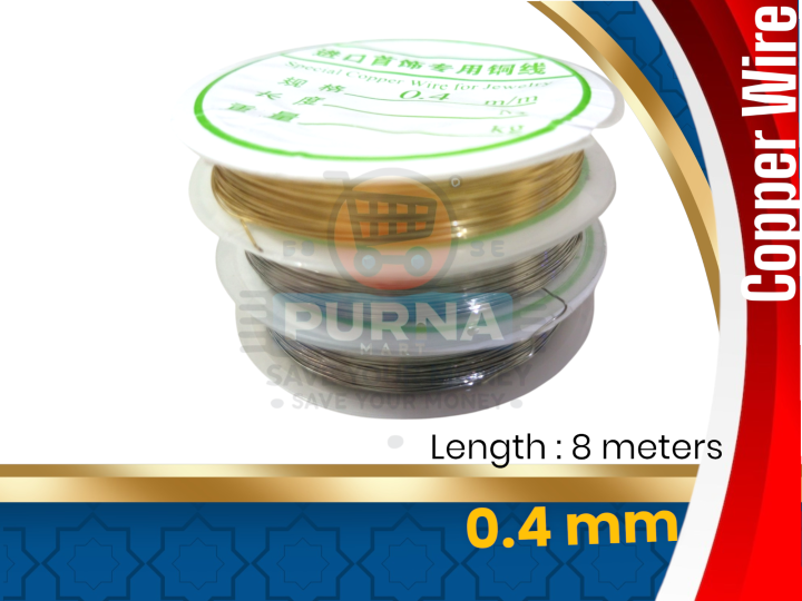 0.4mm silver/gold copper wire for Bracelet Necklace DIY Colorfast ...