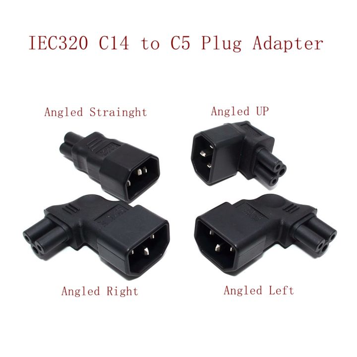 Iec320 C5 Power Converter Iec C14 Male Plug To C5 Up/left/right ...