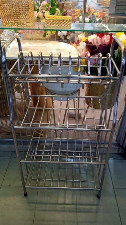 Stainless Steel 4Layer Kitchen Storage Rack & Accessories | Daraz.com.bd