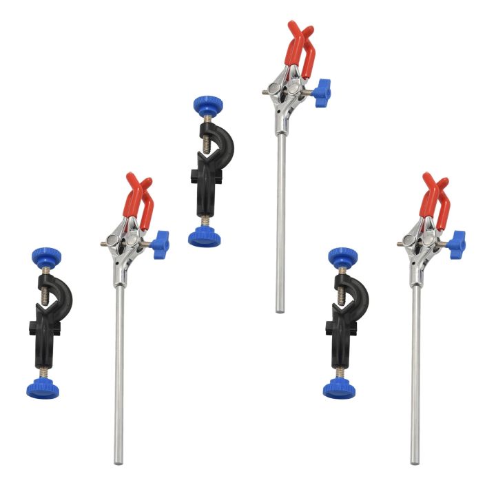 3X Lab Clamp 3 Finger Style Rubber-Coated Head A Black Laboratory Stand ...