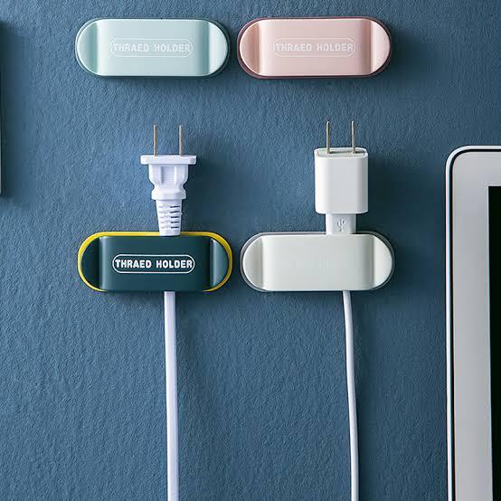 4 PCS Wall Wire Plug Organizer Holder Cable Thread Storage Hooks ...