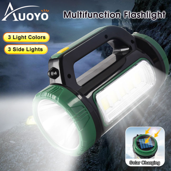 Auoyo Solar LED Flashlight Multifunctional Outdoor Torchlight ...