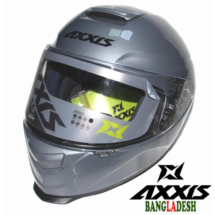 Full Face helmet Axxis Eagle Solid A2 Glossy Titanum | Daraz.com.bd