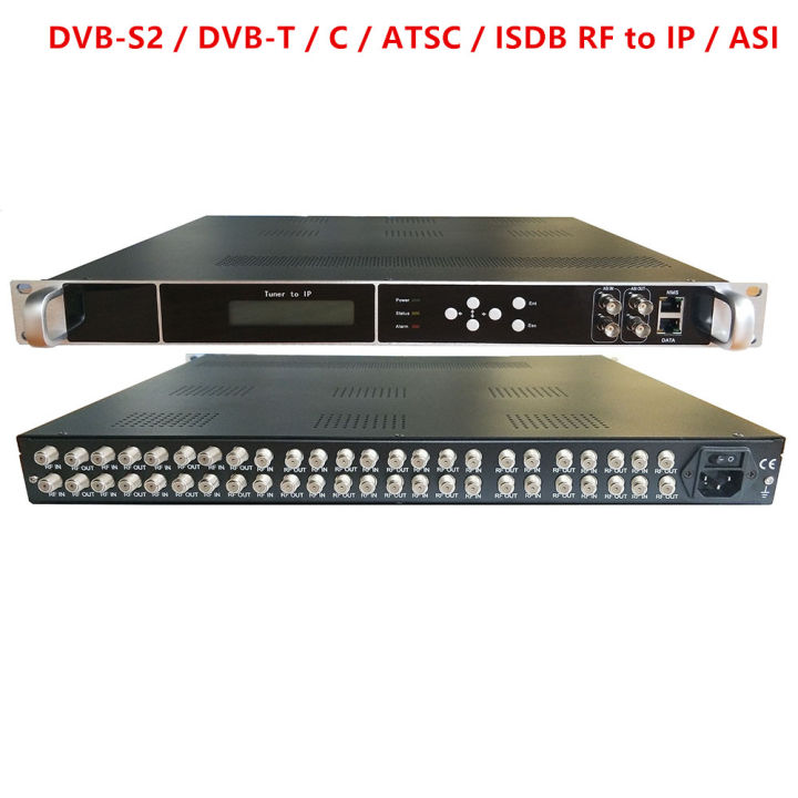 24 Channel Tuner to ip DVB-S2 DVB-T2 isdbt atsc to IP ASI IPTV CATV TV System Digital RF ...