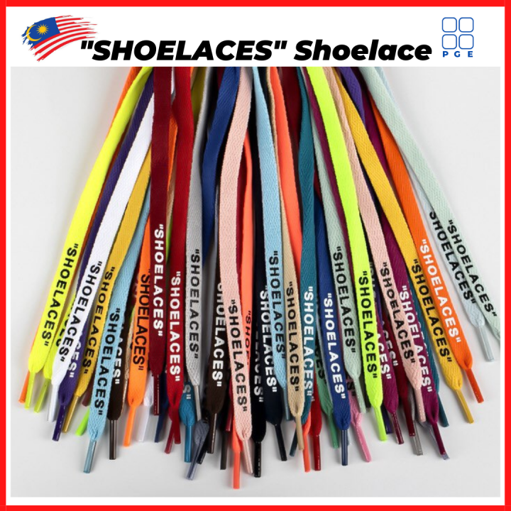 1 Pair 150cm Flat SHOELACES Wording Shoe Lace Shoelaces Off White ...