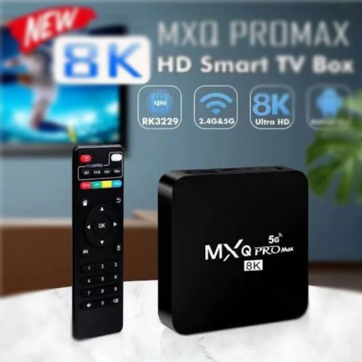 MXQ Pro 8K 5G Android Smart TV Box Model: 8GB/128GB, Free Dish Line TV Channel, Android TV Box ...