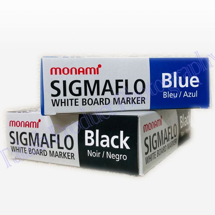 White Board Marker Monami SigmaFlo (Liquid) - Black/Blue- 12 Pcs Box ...