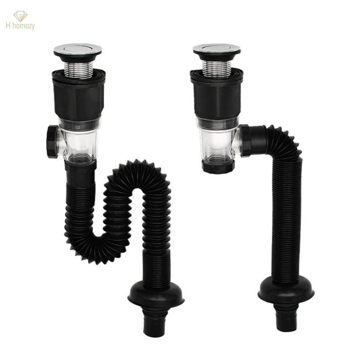 Kitchen Sink Drain Pipe Waste Water Pipe with Sealing Lid Drain Tubing ...