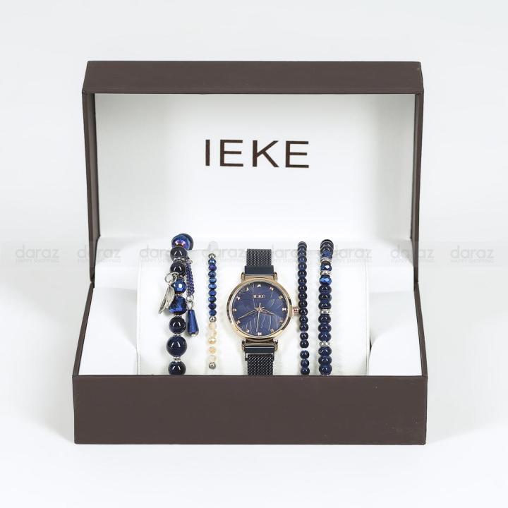 IEKE 88055 Classic Royal Blue Mesh Stainless Steel Analog Watch For ...
