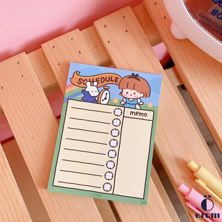 Cute Korea Cartoon Girl Notepad Message Notebook Kawaii Memopad ...