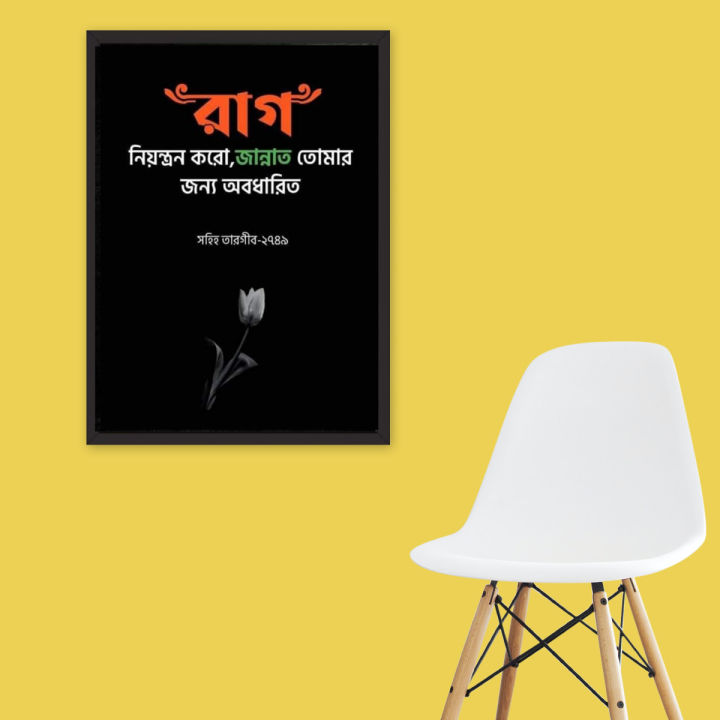 Angry related Islamic Motivational Poster With Wall Frame | Daraz.com.bd
