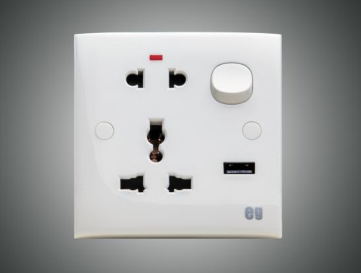 Energypac EG Series 13A 5Pin 1 USB Single Port Multi Function ...