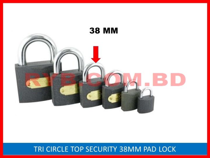 Tri-circle Padlock 38mm | Daraz.com.bd