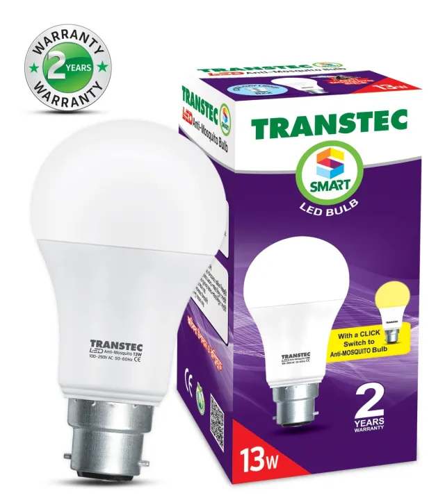 Transtec Smart LED Anti-Mosquito Bulb 13 Watt (E27 - Screw Type ...