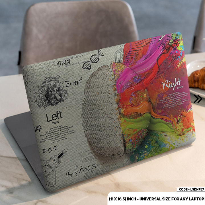 Left Brain & Right Brain Illustration Laptop Skin & Laptop Sticker ...