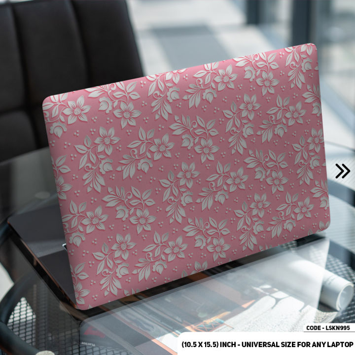 Pink Pattern Floral Design Laptop Sticker & Skin Vinyl Decal Waterproof ...