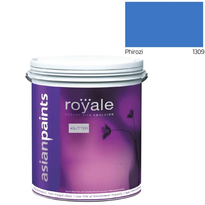 Asian Paints Royale Luxury Silk Emulsion Glitter (Silver) - Signal Red ...