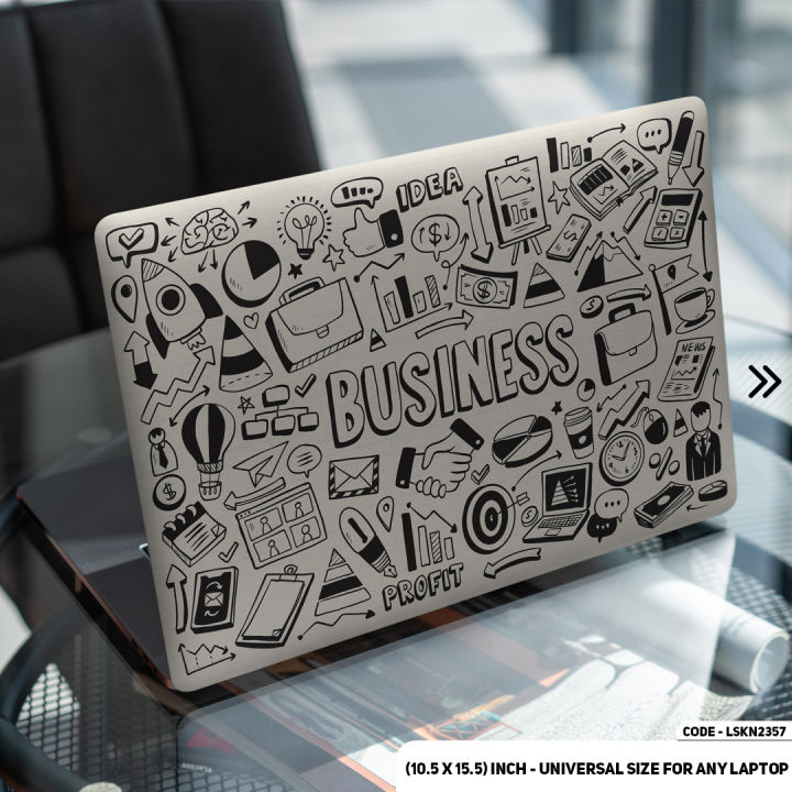 Business Seamless Pattern Laptop Stickers & Laptop Skin Waterproof ...