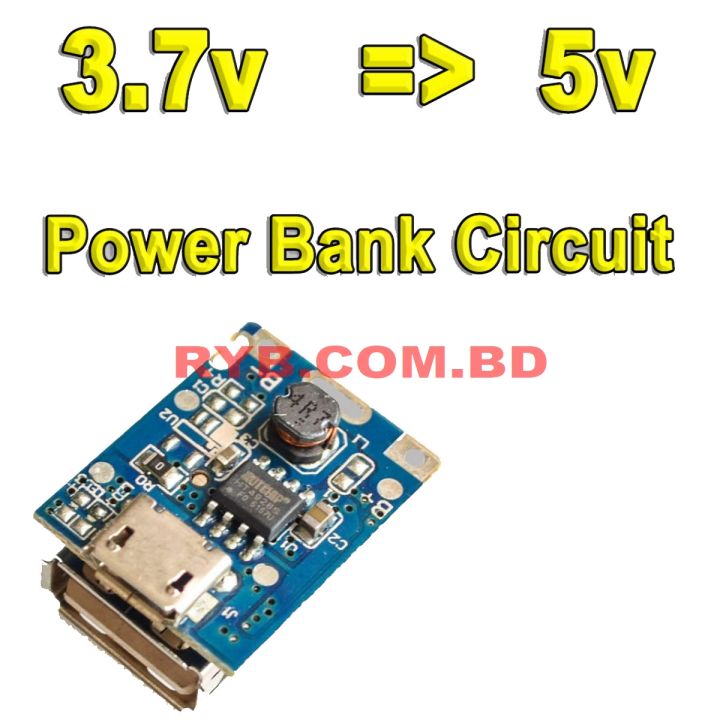 Mini Power Bank Circuit 5 Volt Lithium Battery Charger Step Up ...